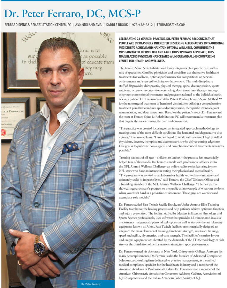 Dr. Peter Ferraro, DC,MCS-P